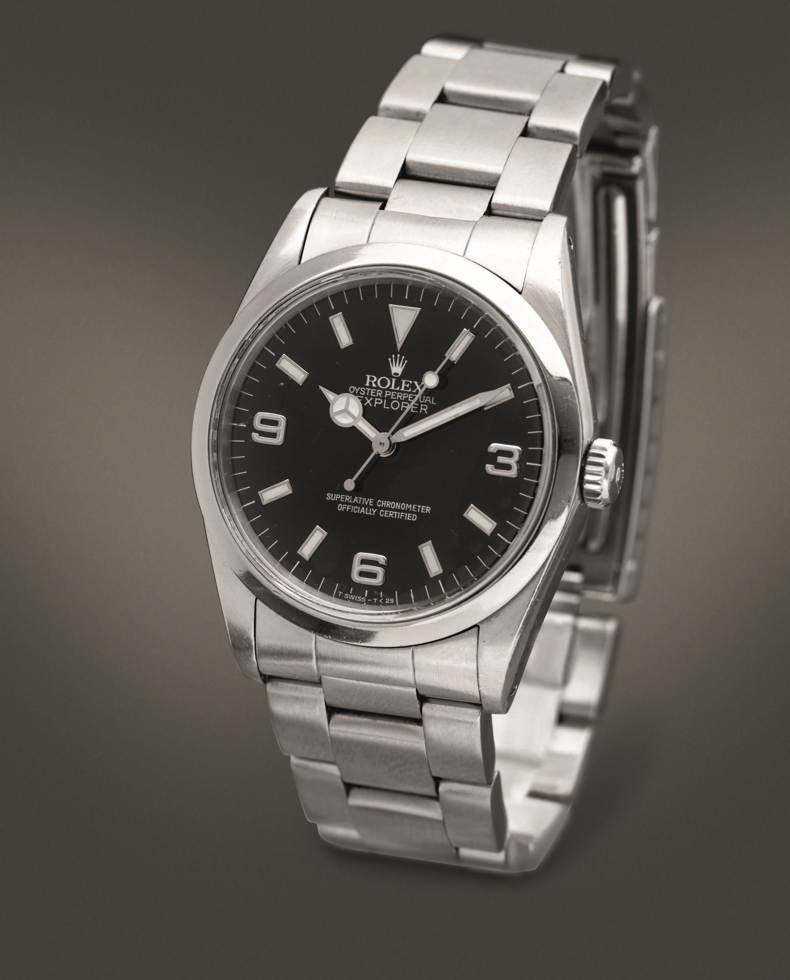 ROLEX - Explorer I ref 14270 in acciaio con movimento automatico, quadrante nero con. numeri ...