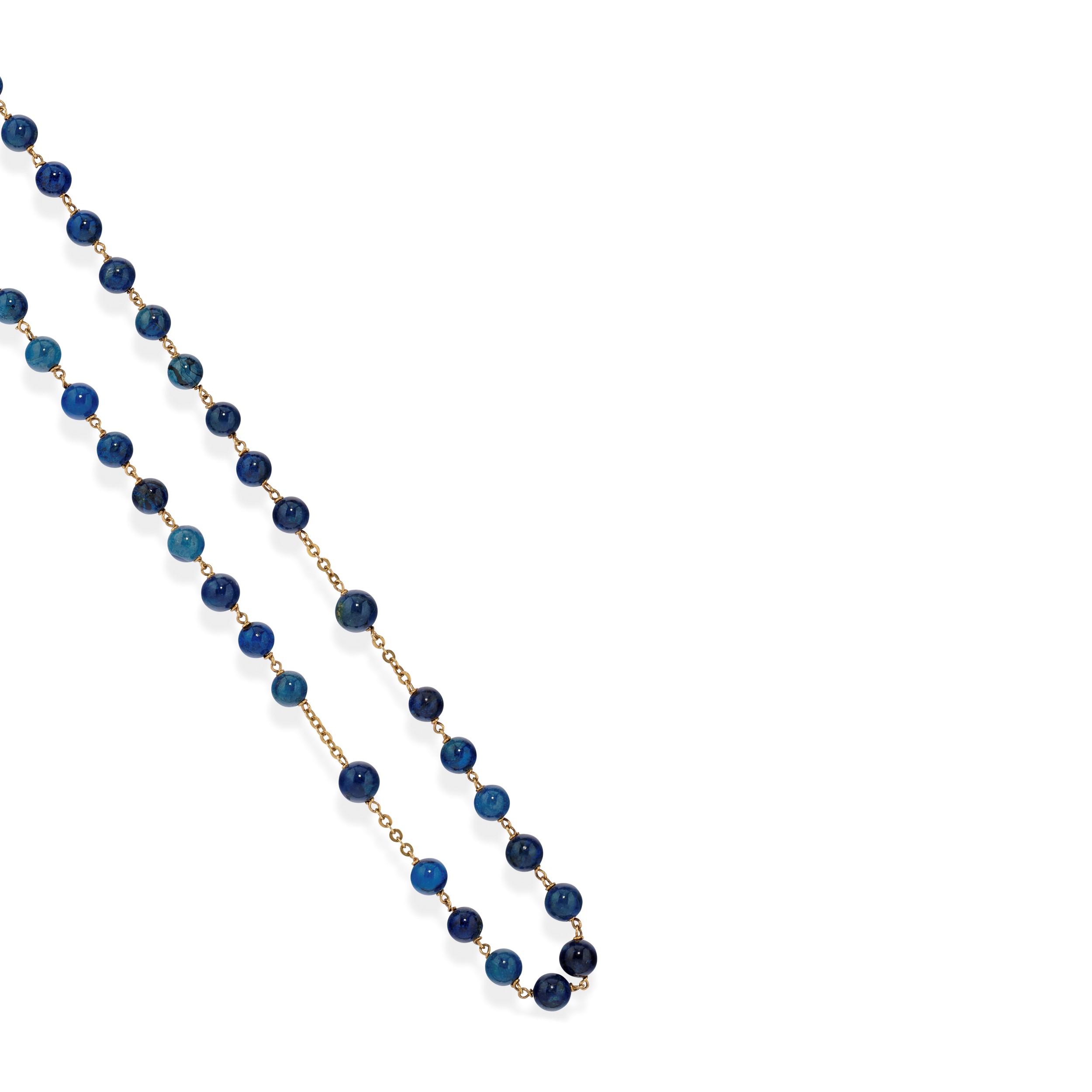 Tre collane in oro giallo 18k e pietre blu - Asta Argenti ...