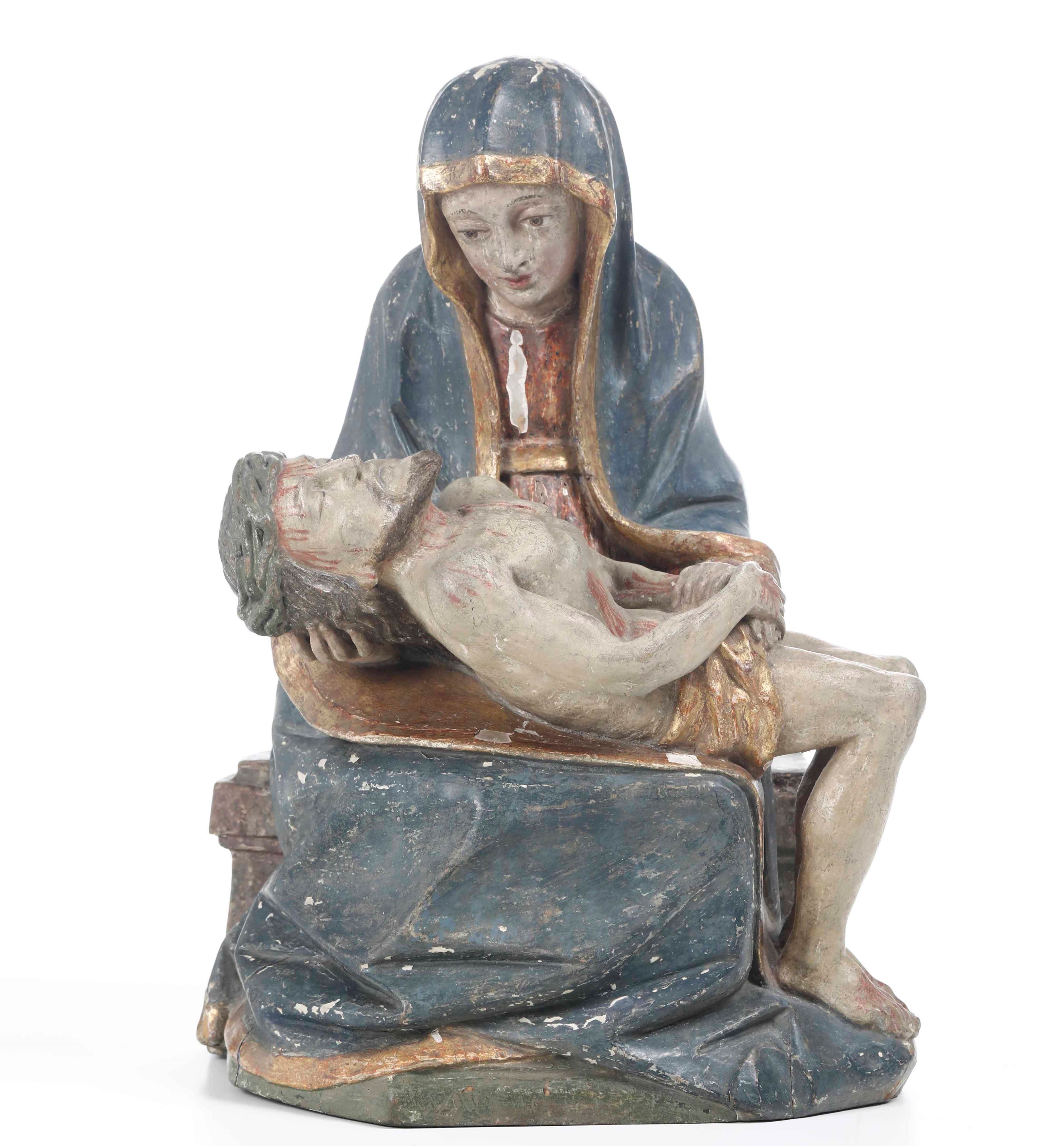 Pietà. Legno policromo. Arte barocca italiana del XVIII secolo - Asta ...