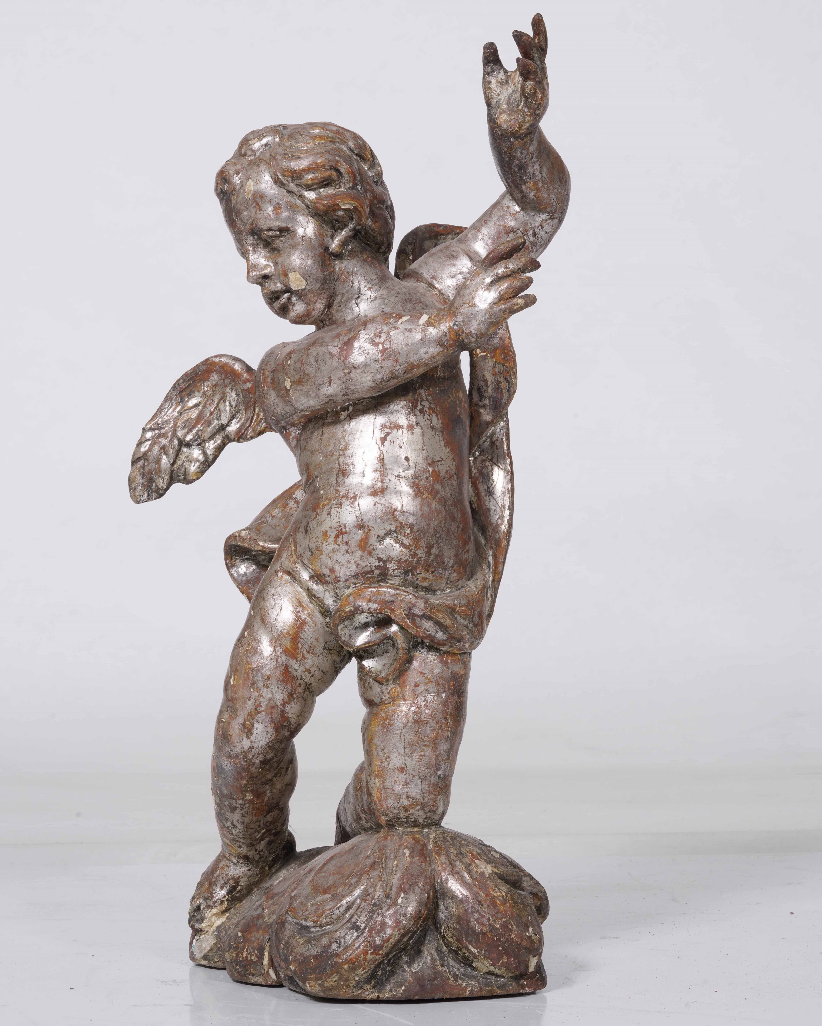 Putto. Legno intagliato e laccato a mecca. Arte barocca italiana del ...
