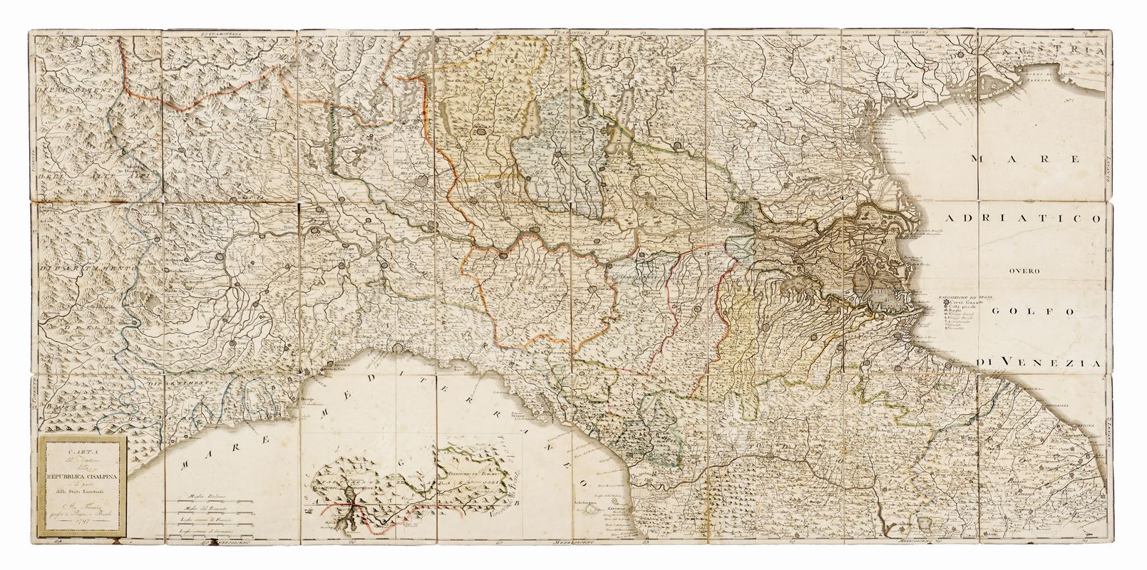 Carta del Territorio della Repubblica Cisalpina e di parte delli Stati ...